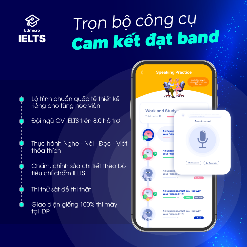 Edmicro IELTS: Tự học IELTS cùng AI, chấm chữa chi tiết, dễ dàng đạt ...