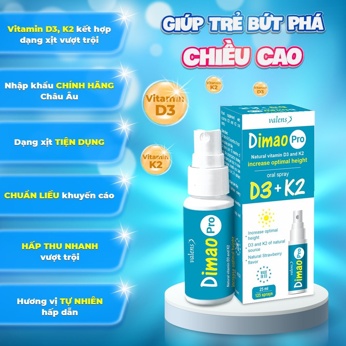 Loạt công trình chứng minh vitamin D3K2 dạng xịt là lựa chọn tiên phong ...